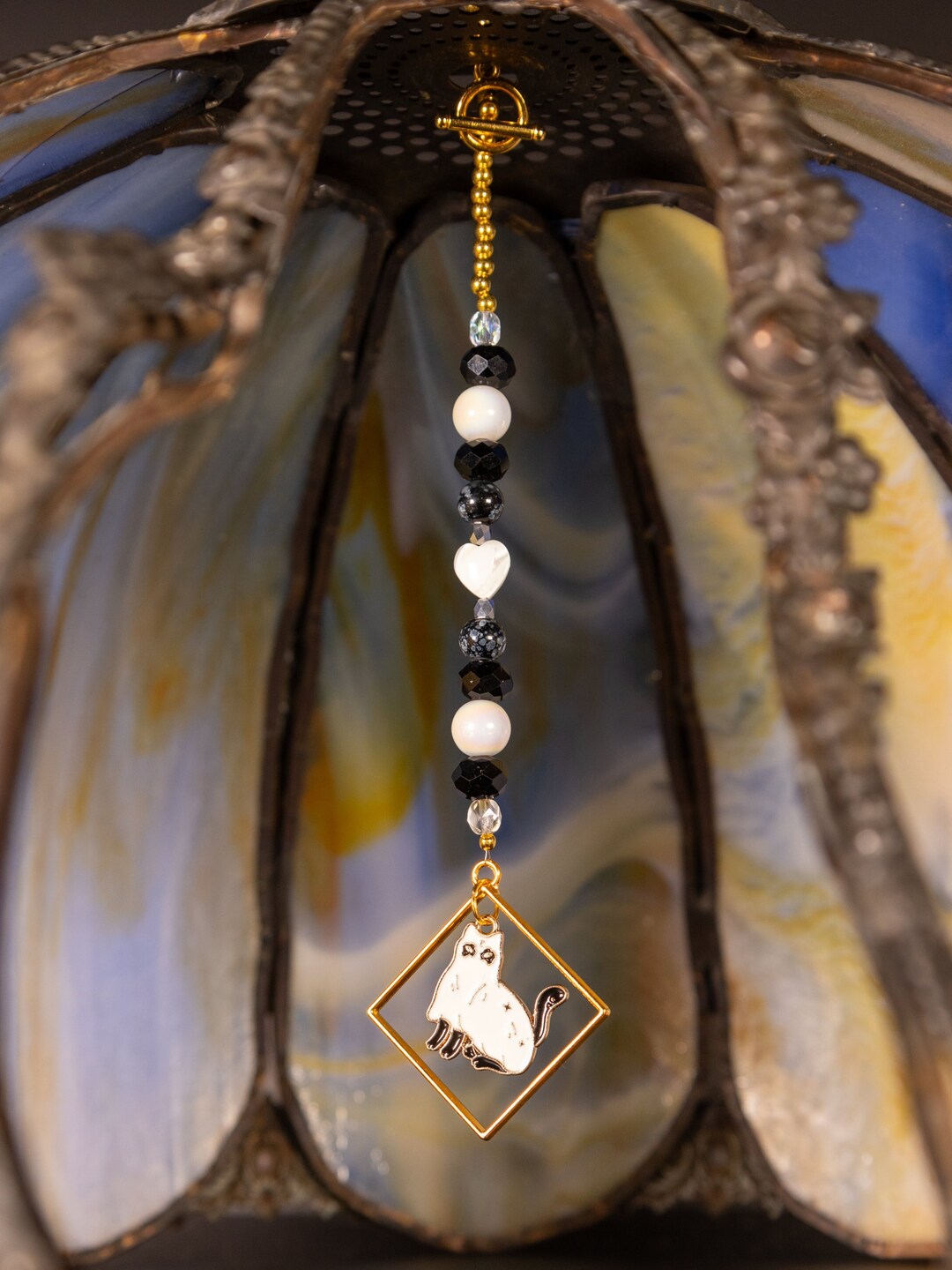 Rearview Mirror Car Accessory With Black Cat Ghost - Macabre Interior ...