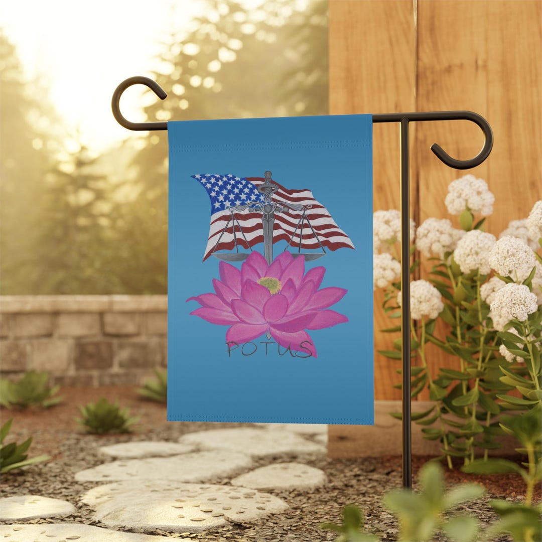 Kamala Harris Lotus Garden & House Banner, Bandeira Eleitoral Azul Vote ...