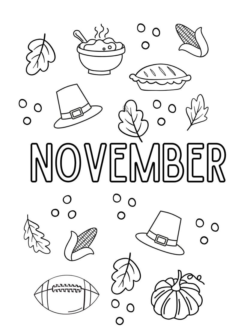 Thanksgiving Coloring Pages! - Etsy