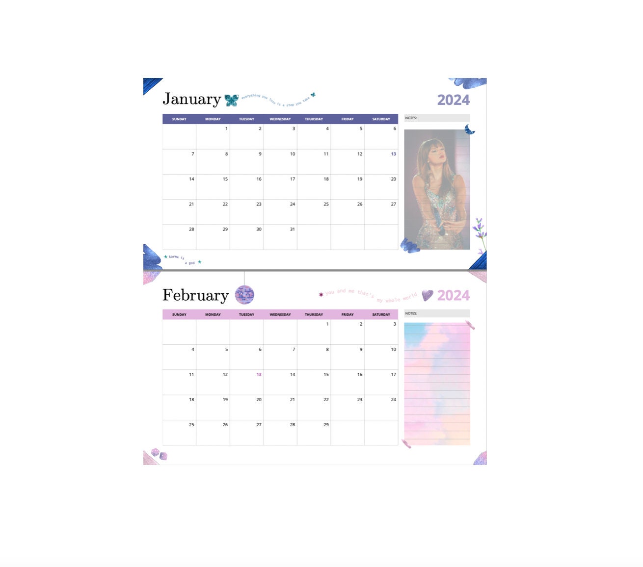 Taylor Swift Eras 2024 Digital Calendar MIDNIGHTS COVER - Etsy