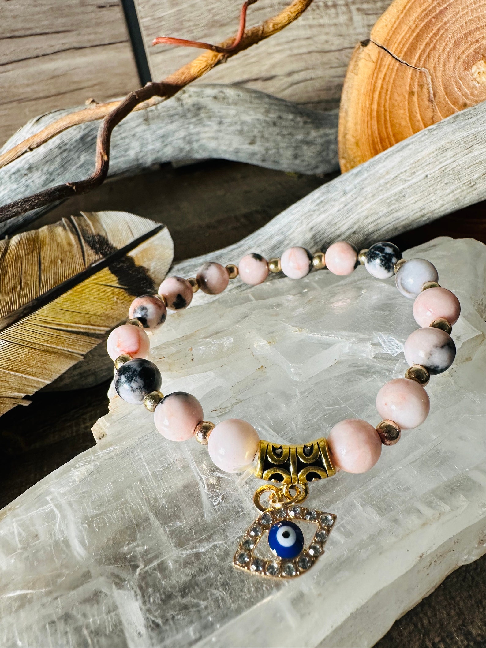 Mystical Radiance: All-seeing Eye Healing Properties Charm Bracelet ...