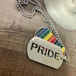 Rainbow Dog Tag Pride Necklace LGBTQ+ Earrings Pride Jewelry Rainbow ...