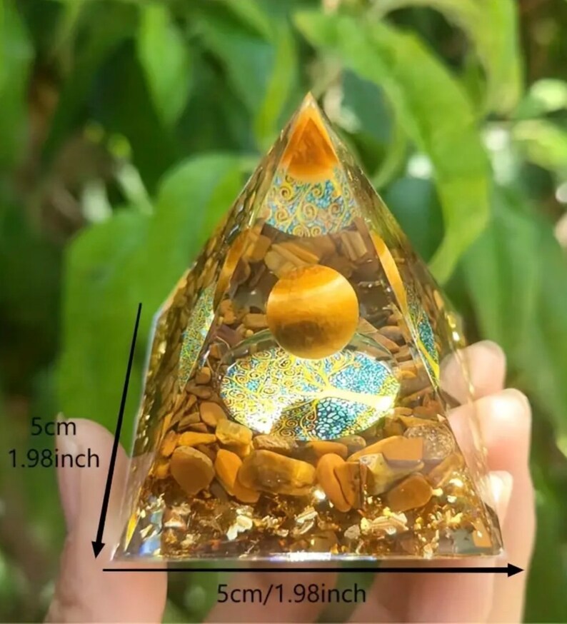 Tree of Life Tiger's Eye Pyramid Statue - Etsy