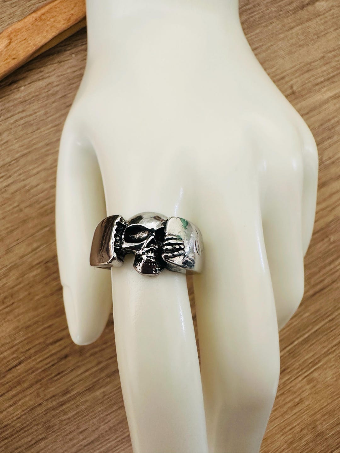 Skeleton Ring Skeleton Face Ring Witch Ring Skull Band Skull Face Ring ...