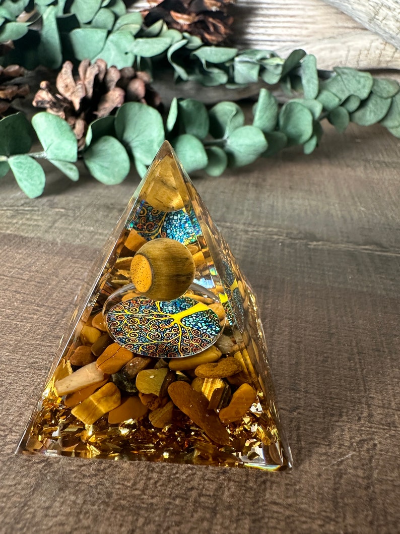 Tree of Life Tiger's Eye Pyramid Statue - Etsy