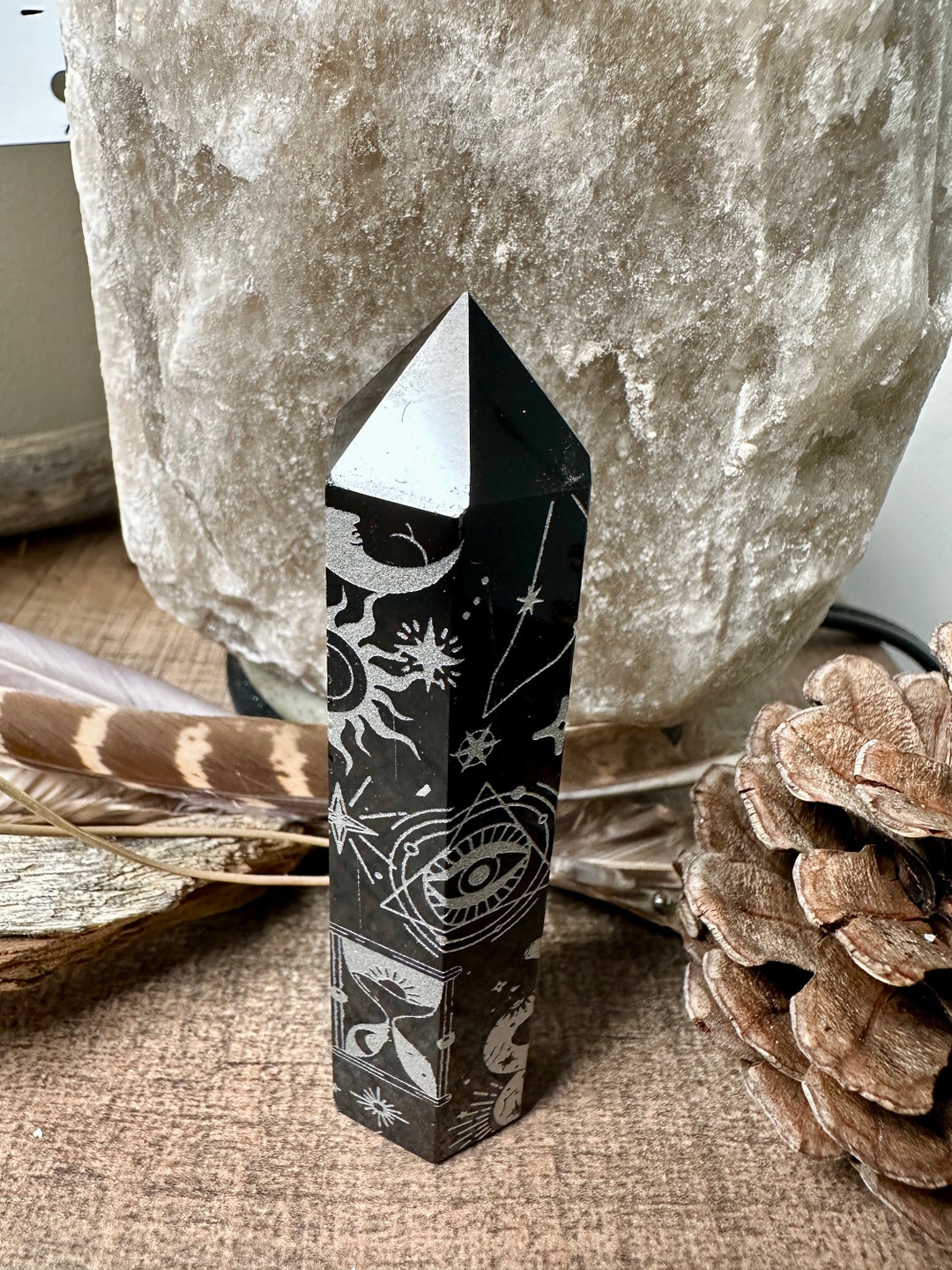 Black Obsidian Tower Black Obsidian Pillar Black Obsidian Wand Black ...