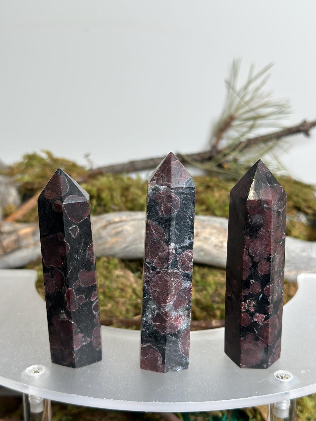 Garnet Crystal Tower Grounding Gemstone Pillar Decor Meditation Crystal ...