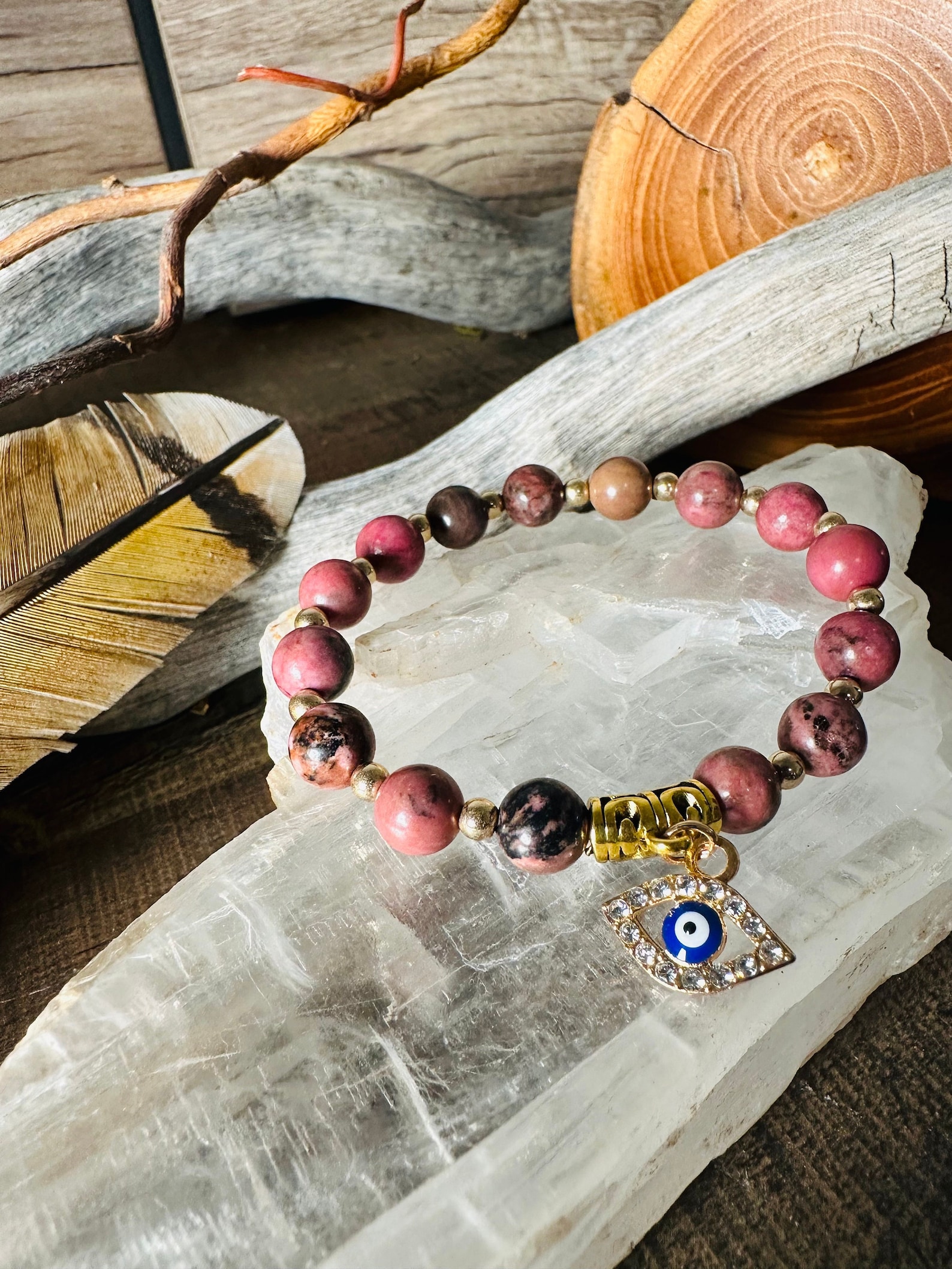 Mystical Radiance: All-seeing Eye Healing Properties Charm Bracelet ...