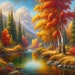 Beautiful Autumn Wall of Digital Art Set of 4 - Etsy
