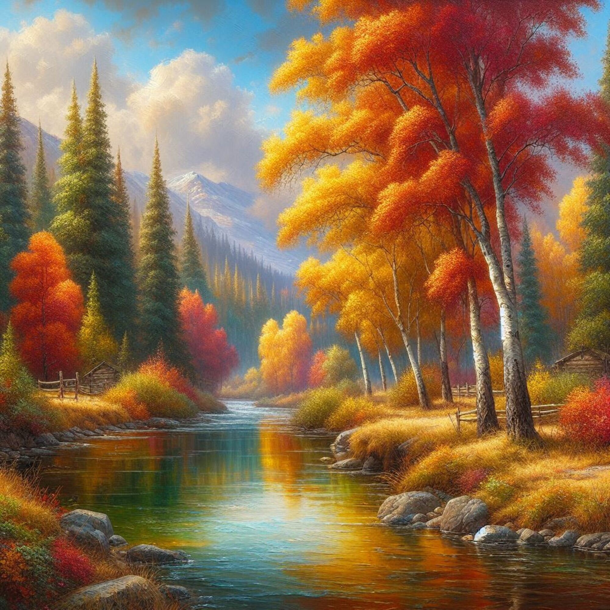 Beautiful Autumn Wall of Digital Art Set of 4 - Etsy