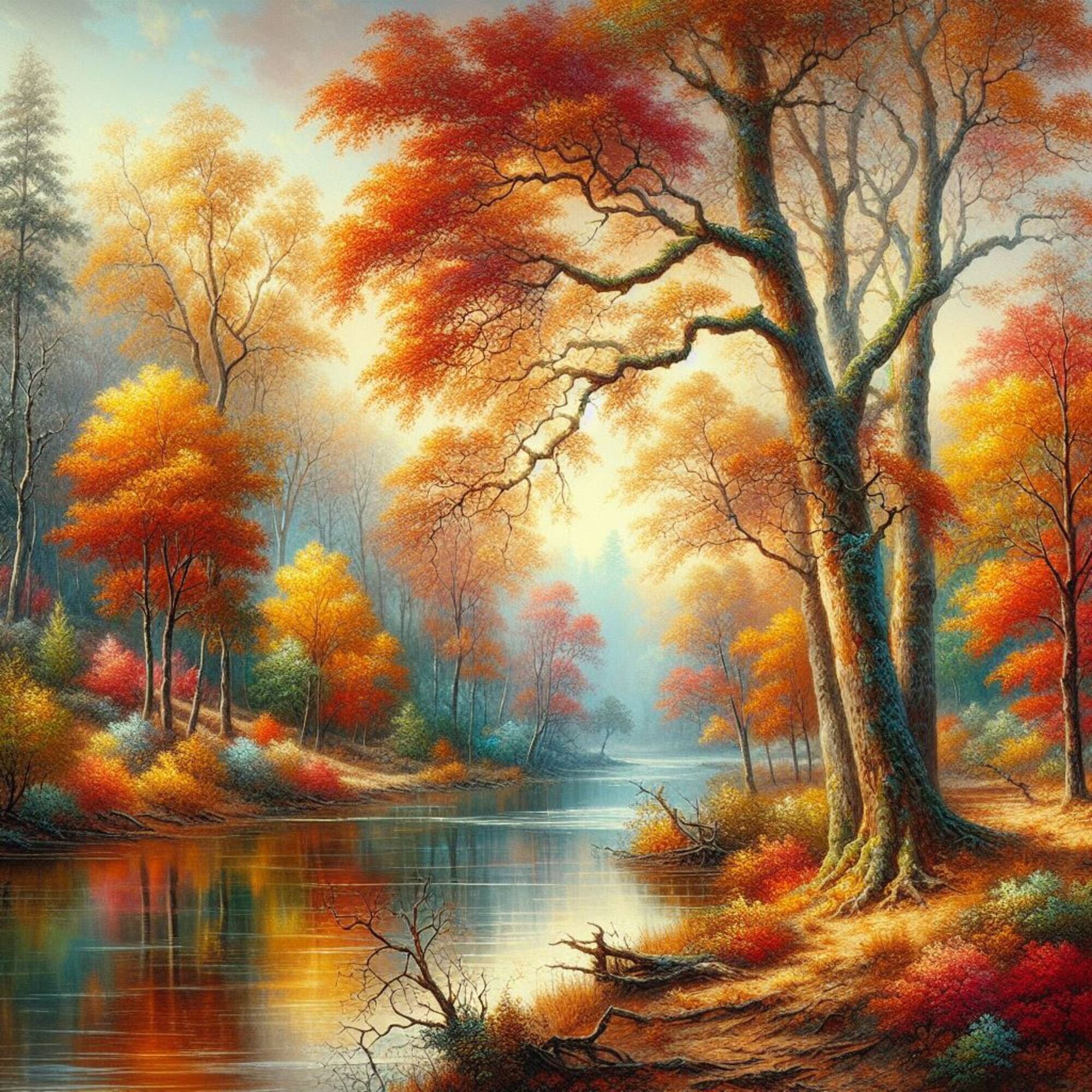 Beautiful Autumn Wall of Digital Art Set of 4 - Etsy