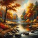 Beautiful Autumn Wall of Digital Art Set of 4 - Etsy