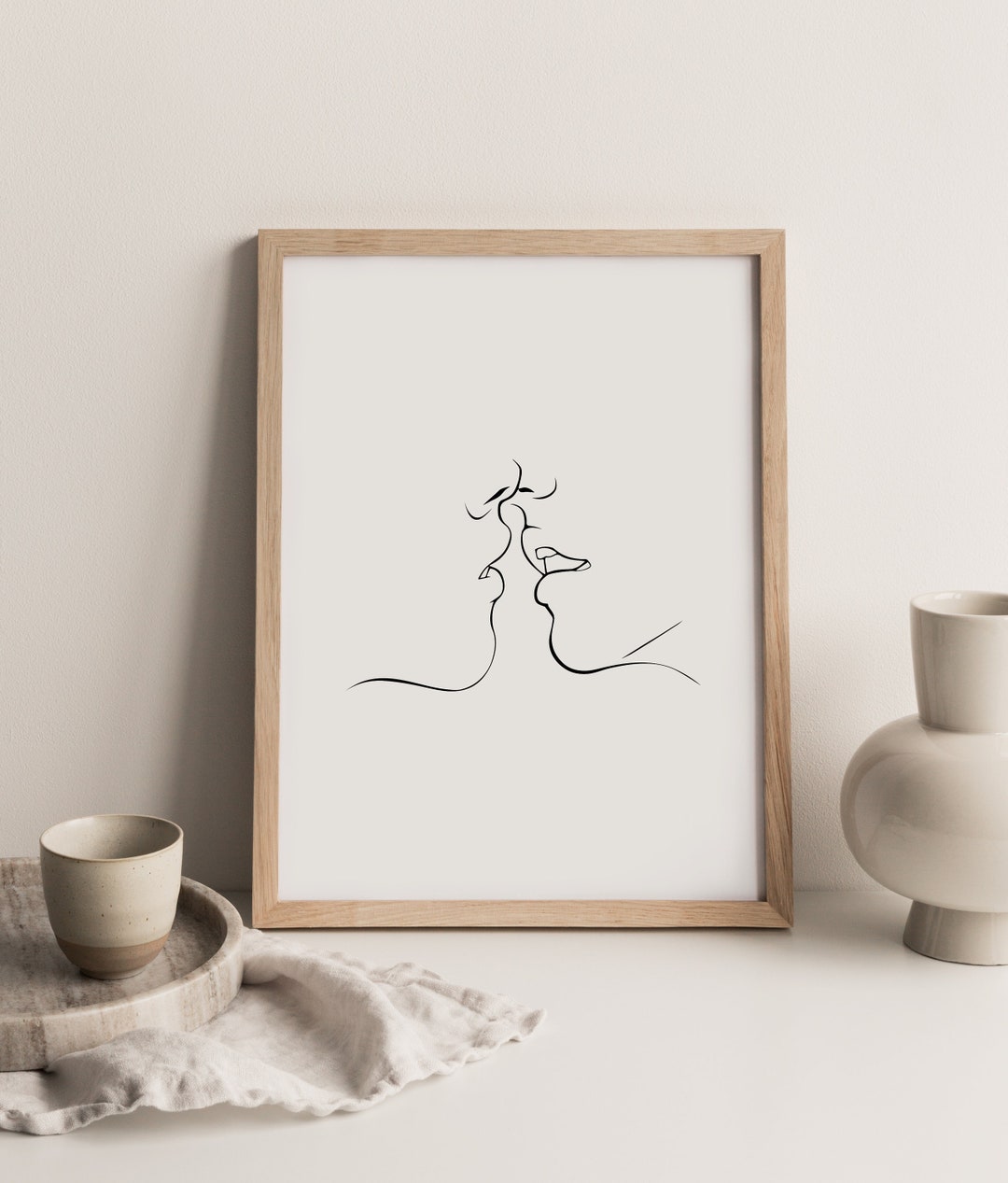 Minimalist Couple Line Art, Abstract Line Wall Art, Love Artful Line ...