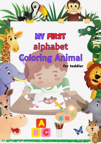 My First Alphabet Coloring Animal - Etsy
