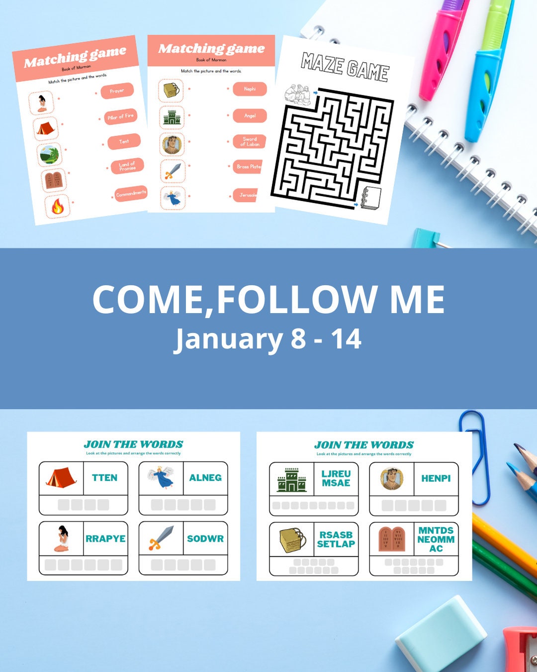 Primary Activities Worksheets Book of Mormon for Kids LDS Come Follow ...