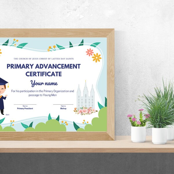 Primary Advancement Certificate - Etsy