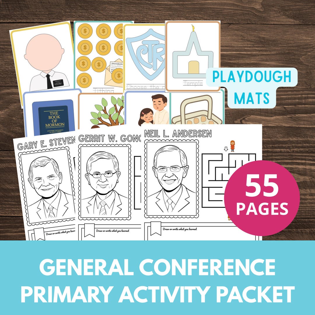 LDS General Conference Activity Packet | Printable Coloring Pages (PDF ...
