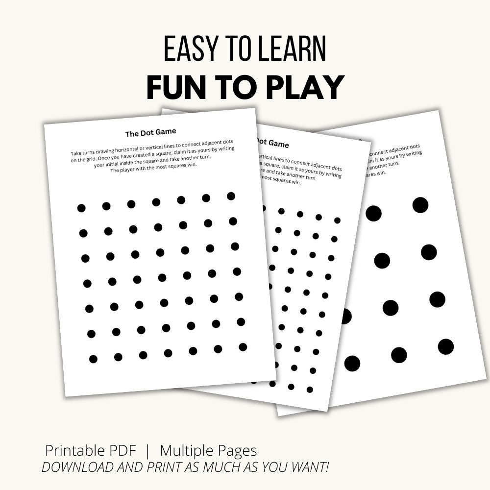 The Dot Game - Kids Printable Game - Etsy