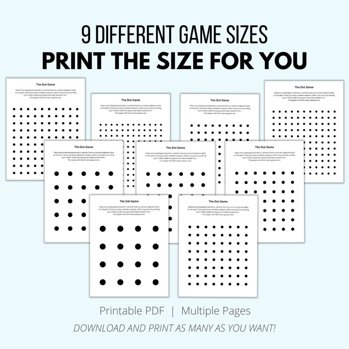 The Dot Game - Kids Printable Game - Etsy