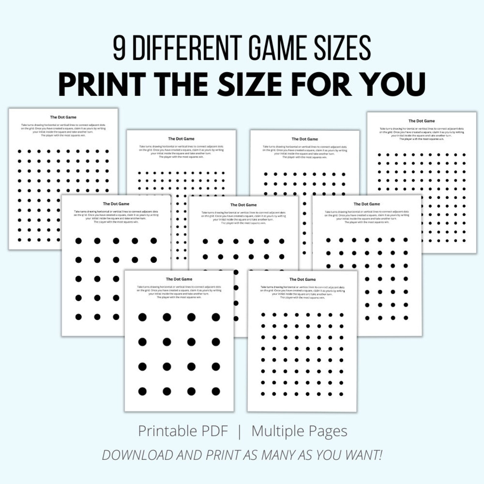 The Dot Game - Kids Printable Game - Etsy