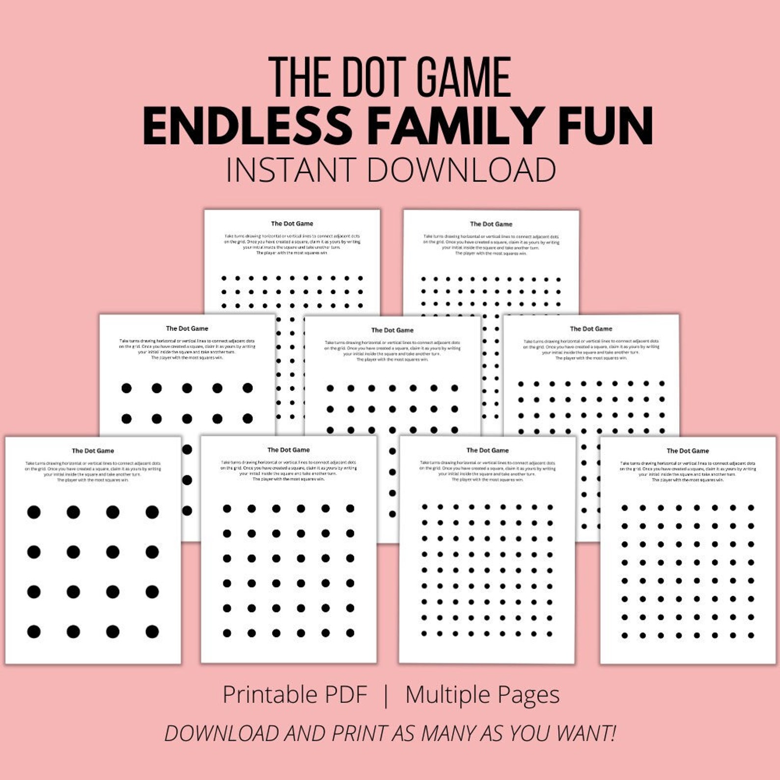 The Dot Game - Kids Printable Game - Etsy