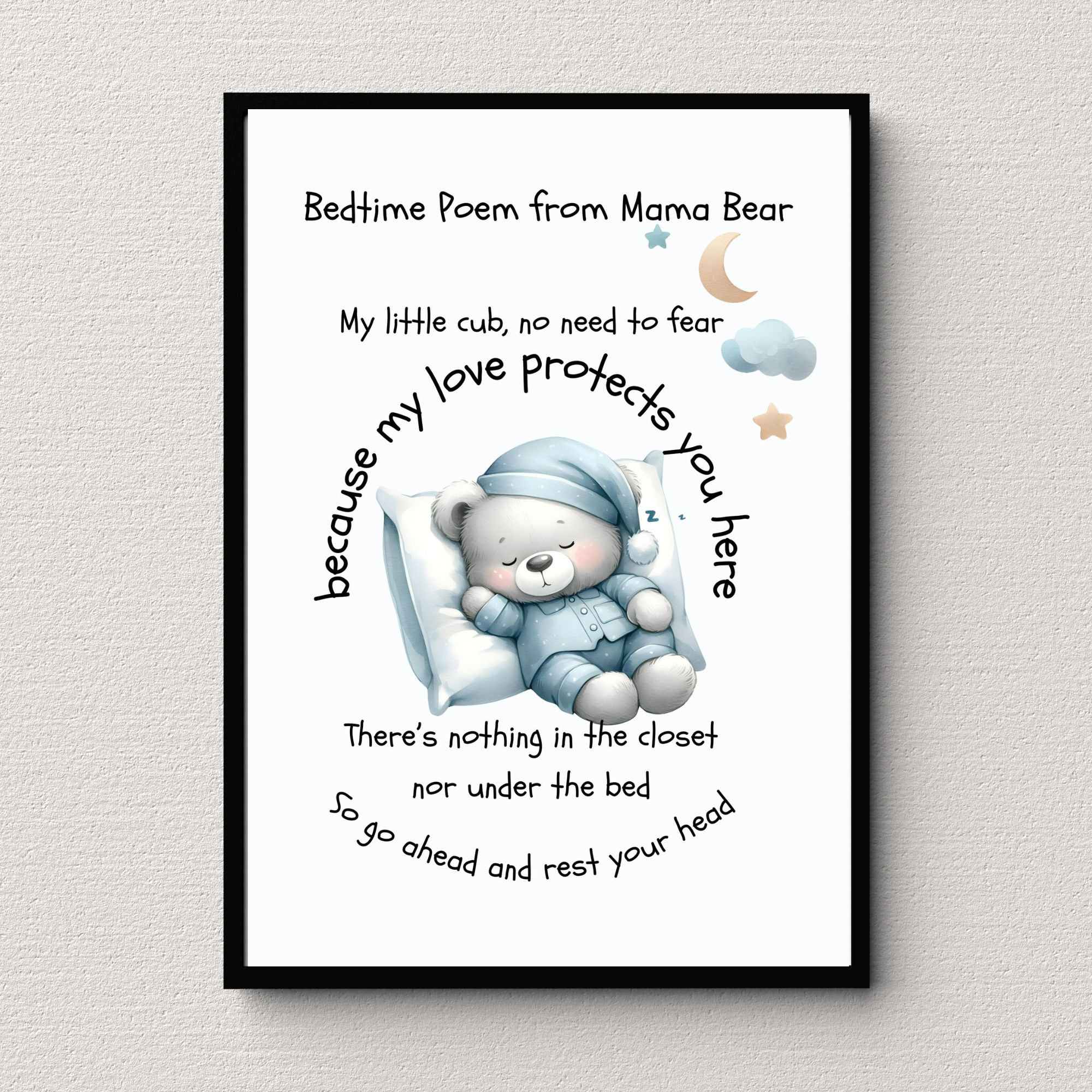 Bedtime Poem for Children Art Poem for Child Printable Poem for Child ...