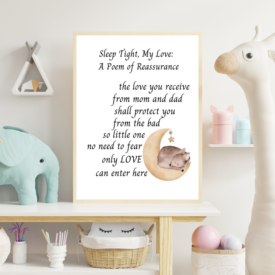 Bedtime Poem for Children wall Art Poem for Child Printable Poem for ...