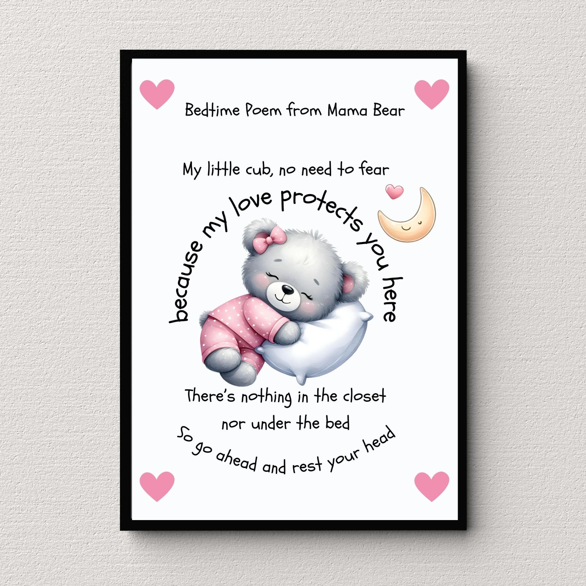 Bedtime Poem for Children Art Poem for Child Printable Poem for Child ...