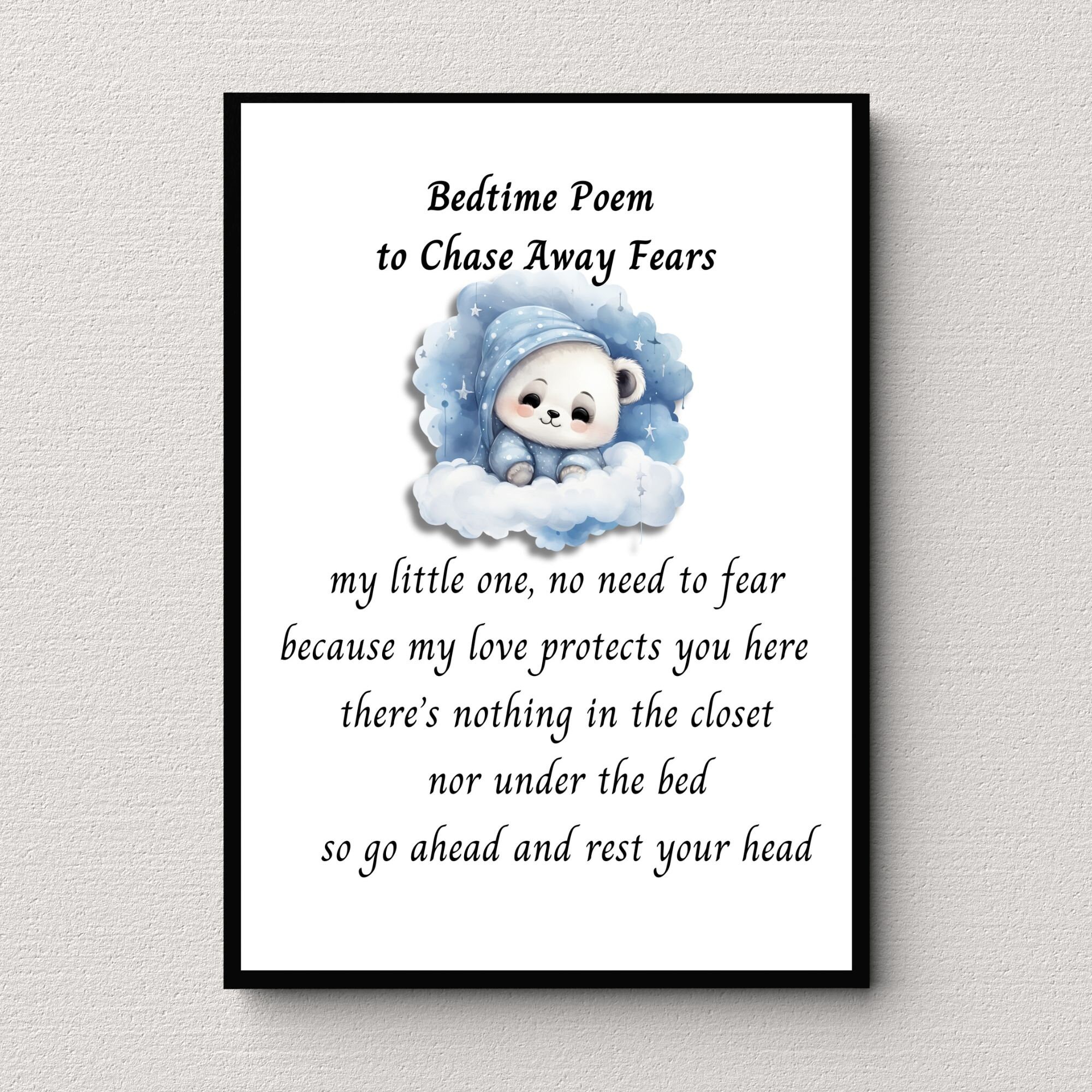 Bedtime Poem for Children wall Art Poem for Child Printable Poem for ...