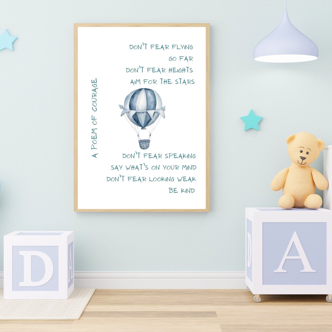 Printable Uplifting Poem for Children to Encourage Bravery - Etsy