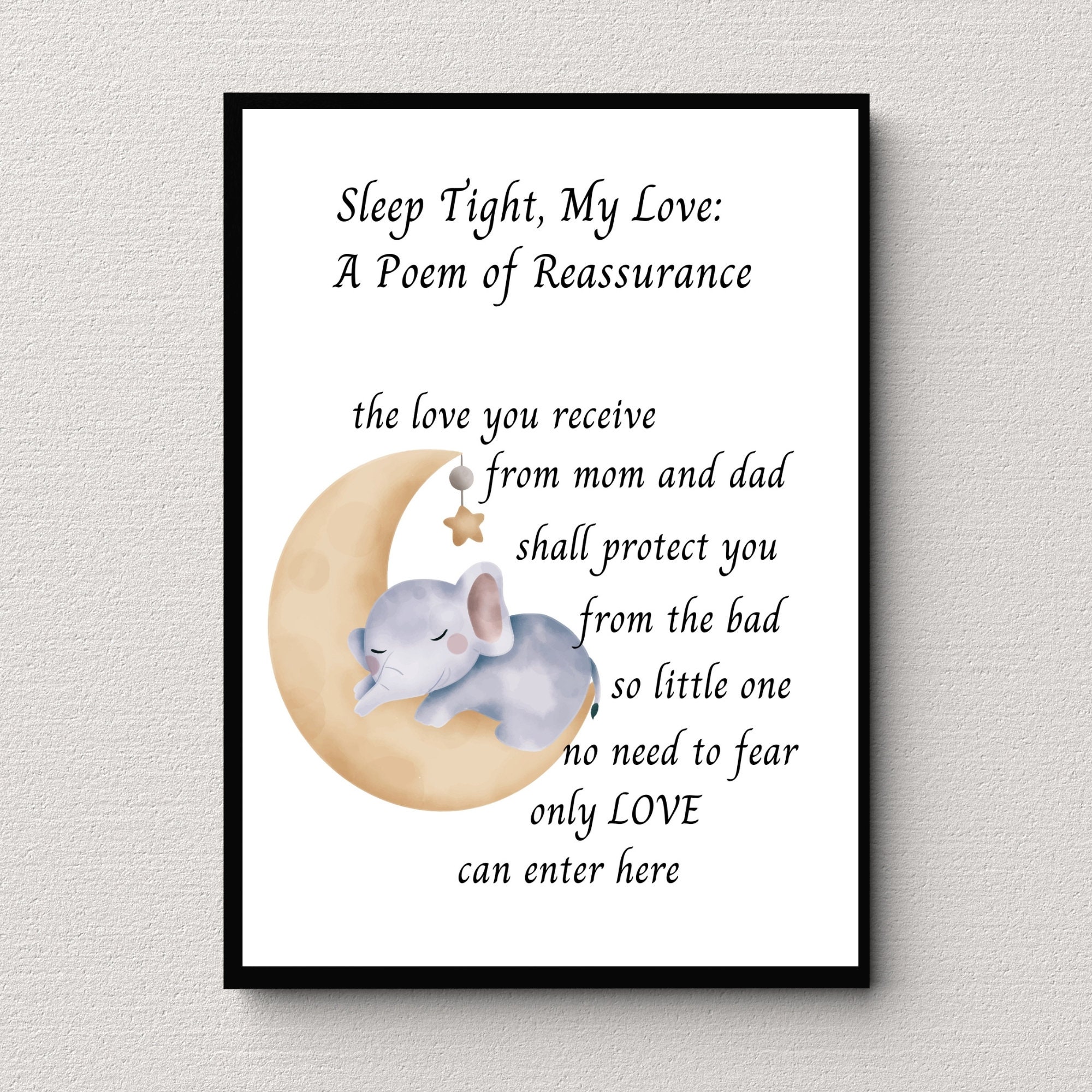 Bedtime Poem for Children wall Art Poem for Child Printable Poem for ...