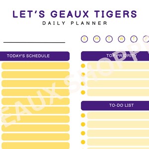 INSTANT DOWNLOAD LSU Inspired Daily Planner Printout - Etsy