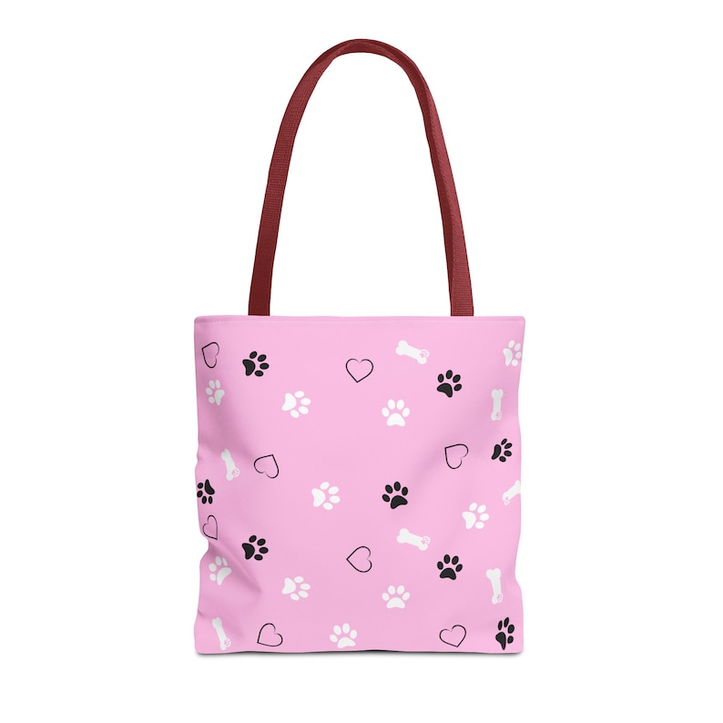 Paw Print Tote Paw Print Theme Tote Pink Paw Print Tote Dog Bone Theme ...