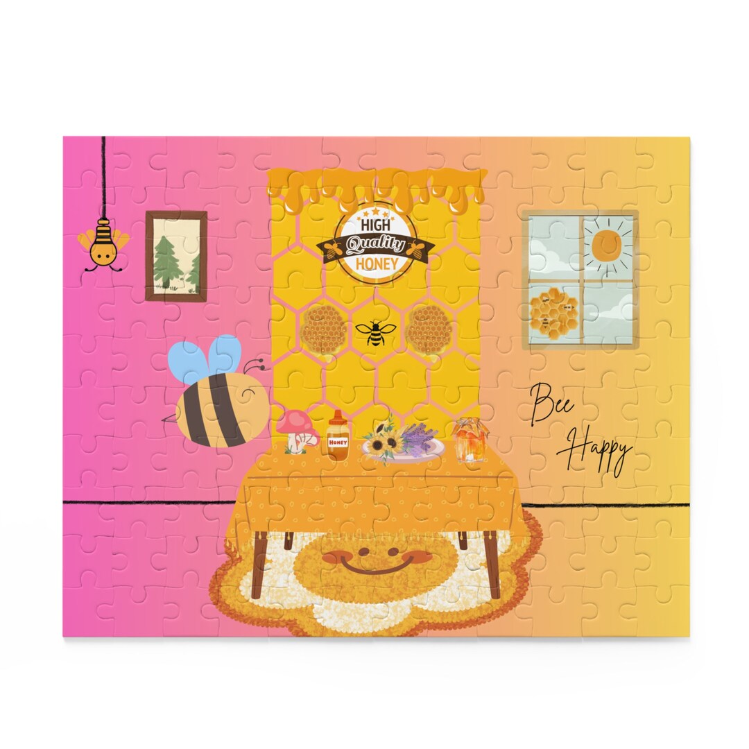 Bee Happy Puzzle Bee Themed Puzzle Gift Honey Bee Puzzle Honey Themed ...