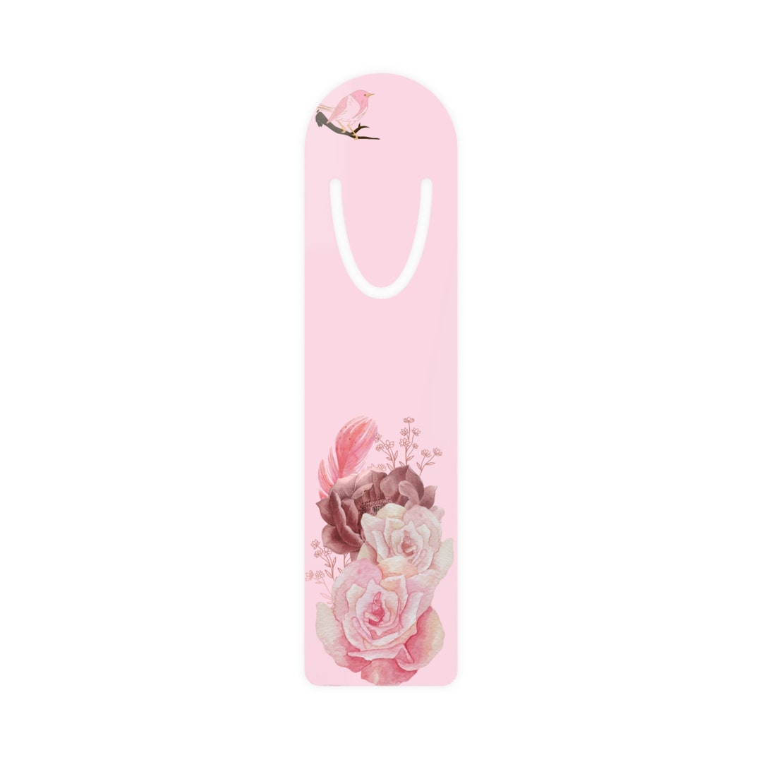 Sturdy Rose Theme Bookmark Pink Rose Bookmark Gift Pink Flower Theme ...