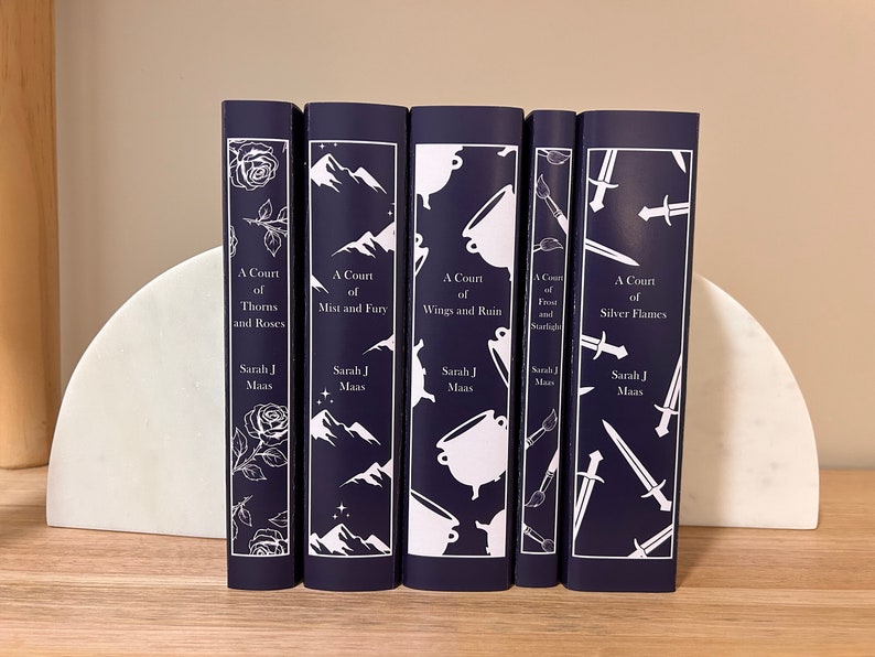Printable ACOTAR Dust Jackets Set Darkest Navy, Mass Market Paperback ...