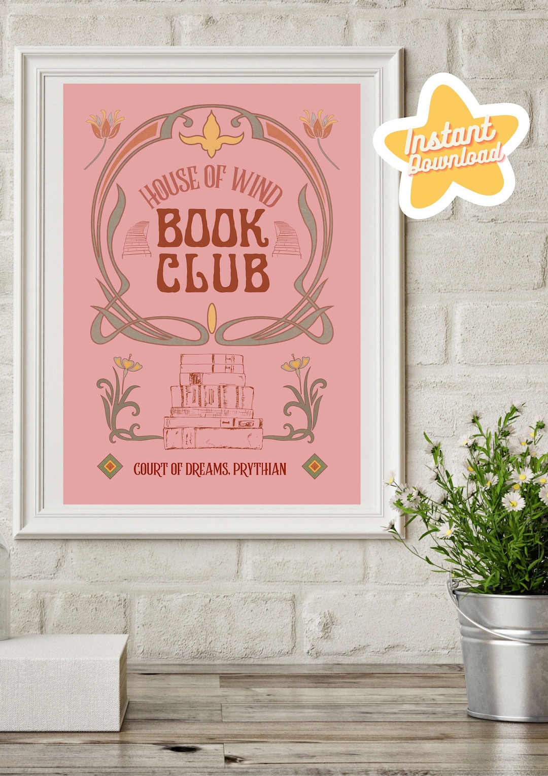 ACOTAR House of Wind Book Club Art, Officially Licensed, Silver Flames ...