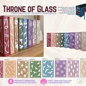 Printable Throne of Glass Dust Jackets- Muted, Mass Market Paperback ...