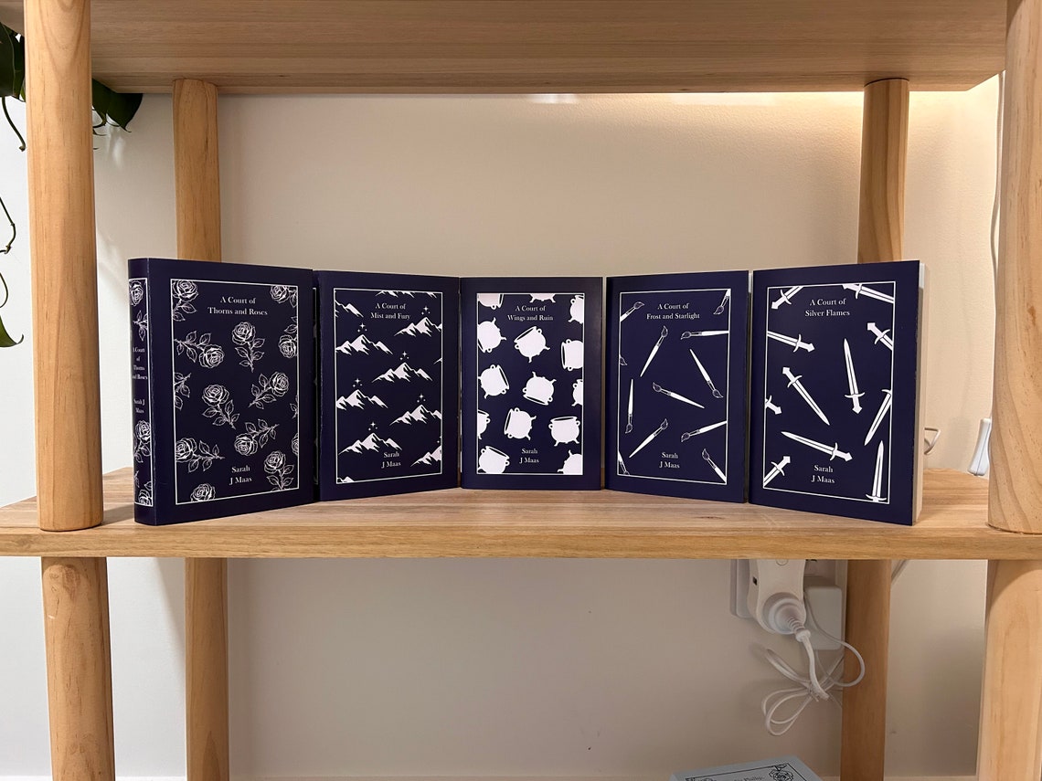 Printable ACOTAR Dust Jackets Set Darkest Navy, Mass Market Paperback ...