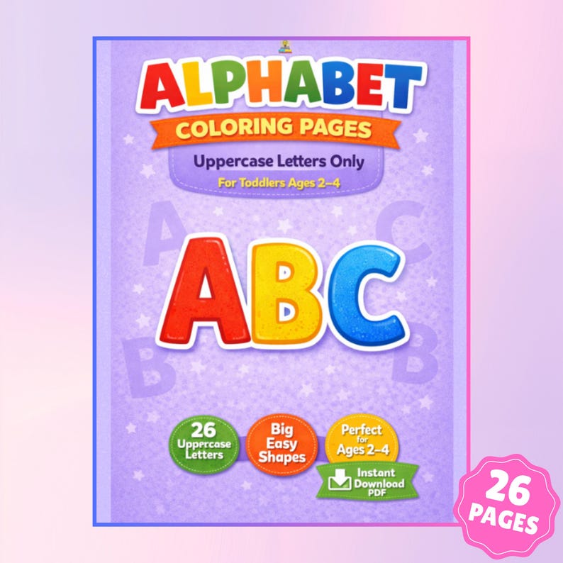 Alphabet - Uppercase Letters Coloring Pages for Toddlers (aged 2-4 ...