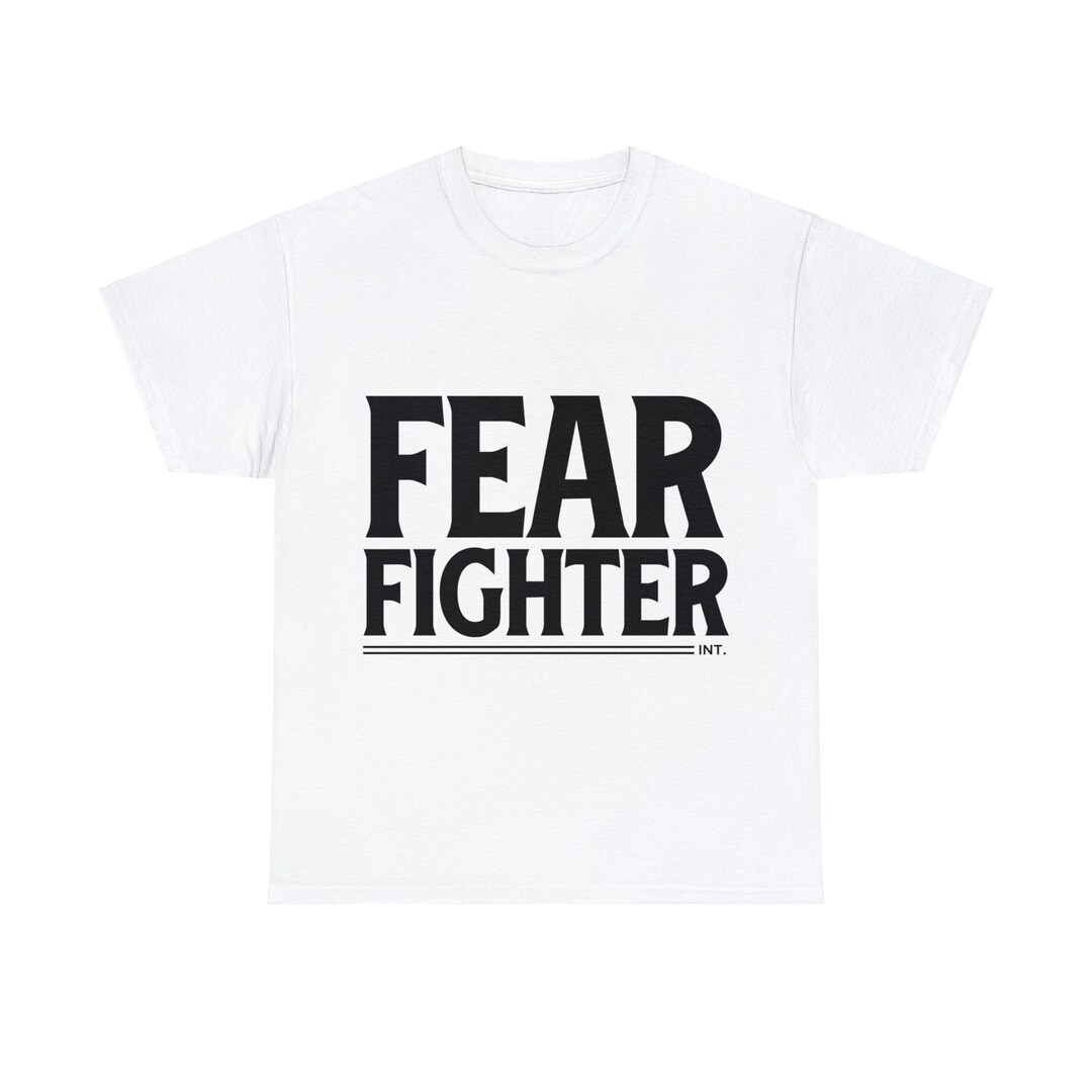 Fear Fighter White Heavy Cotton Tee for Women, White T-shirts for Women ...