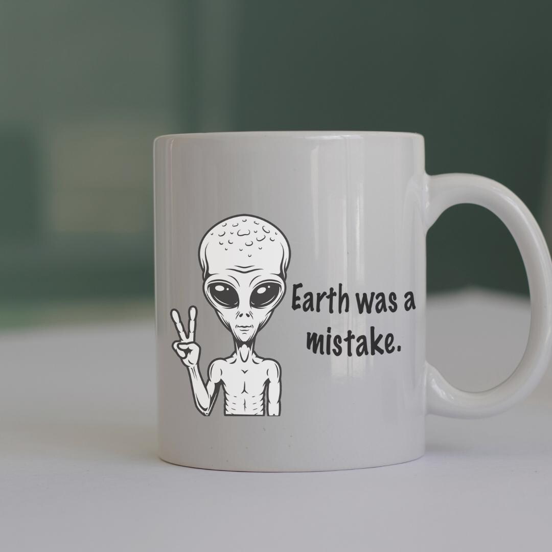 Alien Mug, Cute Space Coffee Cup, Sci Fi UFO Espresso Mug, Alien Lover ...