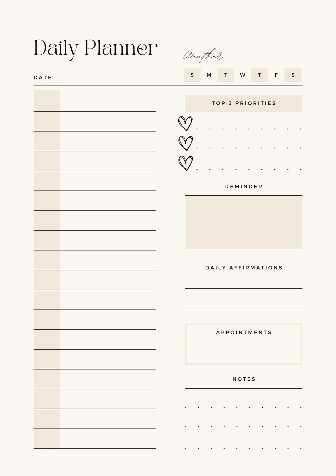 Daily to Do List, Productivity List, Instant Download, Printable - Etsy