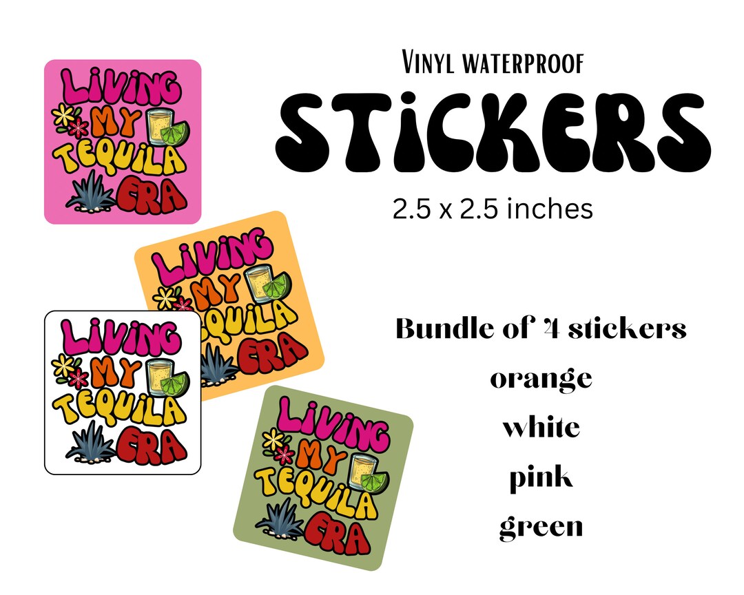 Tequila Stickers Waterproof Vinyl Stickers Bundle Tequila Summer ...