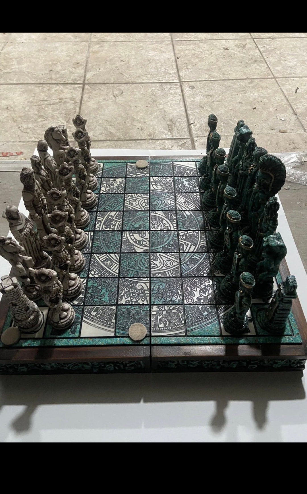 Vintage Antique Maya Vs. Spanish Conquistadors Chess Set - Etsy