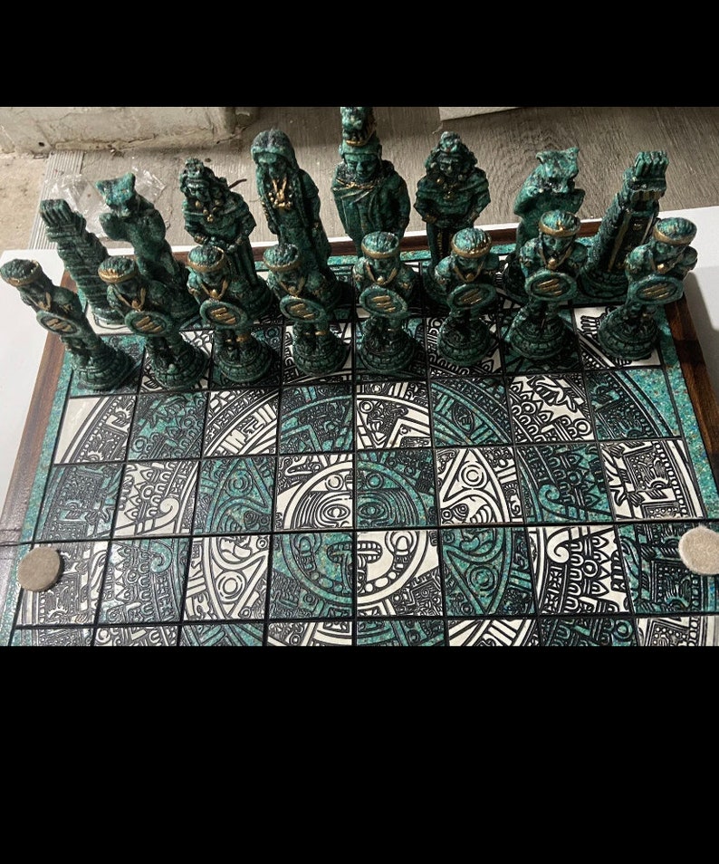 Vintage Antique Maya Vs. Spanish Conquistadors Chess Set - Etsy