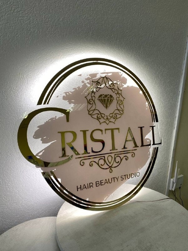 Custom Acrylic Logo Sign Custom Acrylic Sign Custom Acrylic Business Backlit Sign Office Sign 3D ...