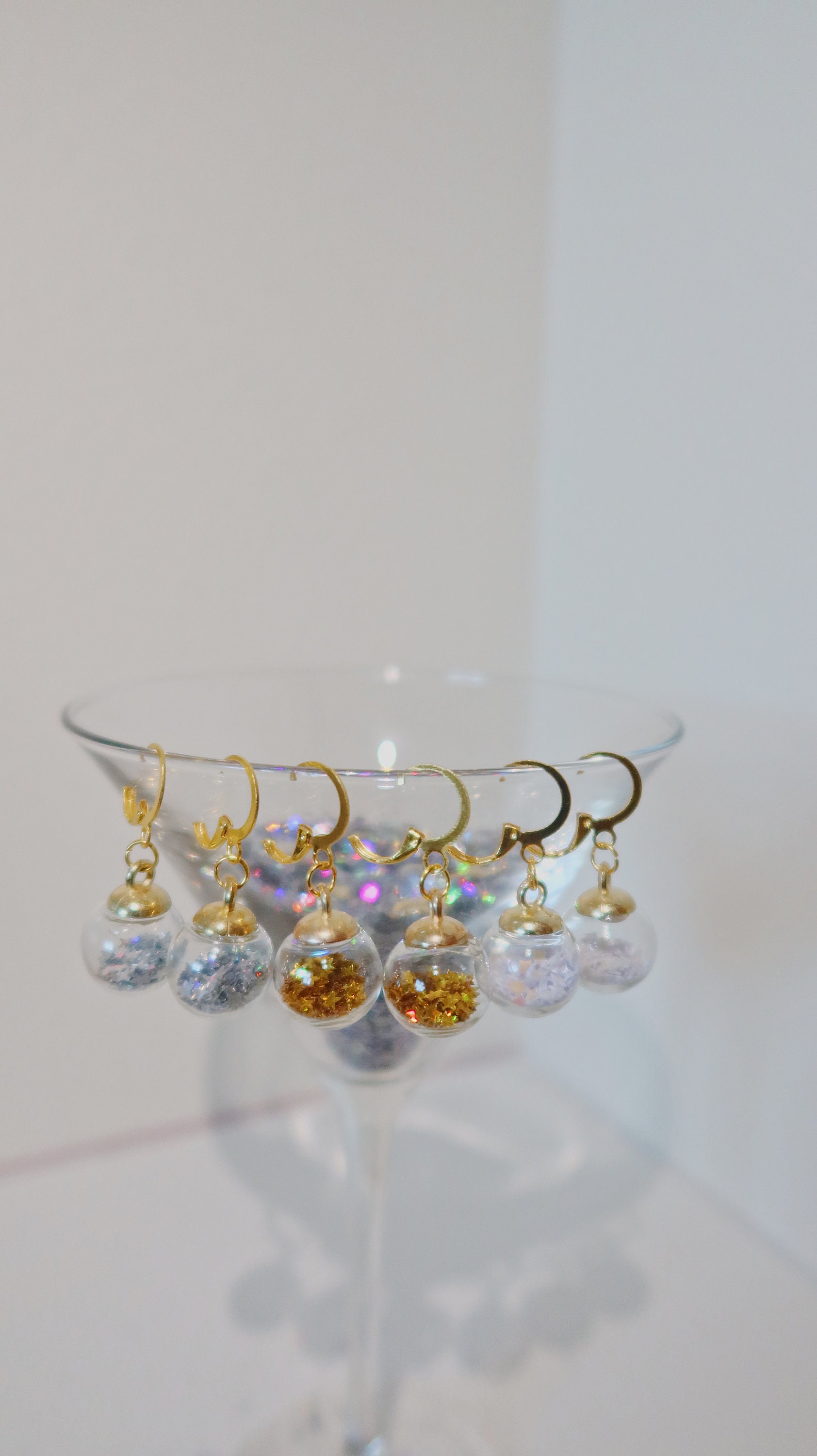 Confetti Star Glass Ball Earrings, Glass Globe Earrings, Crystal Ball Pendants, Glass Bubble ...