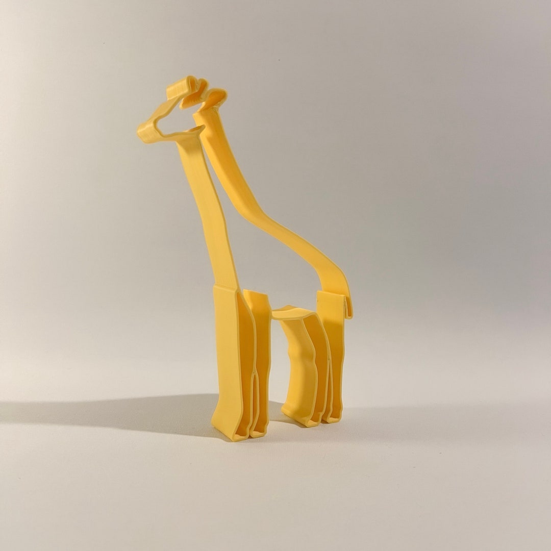 Giraffe 3D Printed Animal Ornament Safari Collection Minimalist Line ...