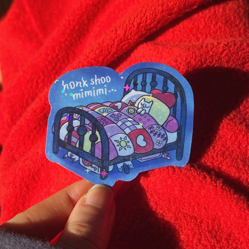 Sleepy Dreamy Kitty Sticker / Honk Shoo Mimimi Cat Sticker Cute Laptop ...